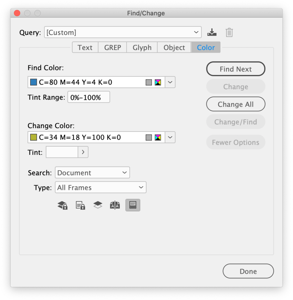 Mike's Technical Tip: Using Find & Replace for Colors in InDesign - Clockwork Design Group, Inc