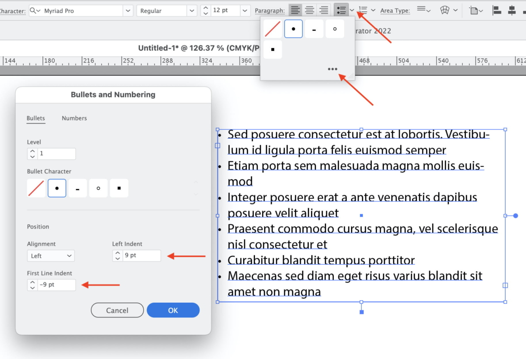 Mike’s Technical Tip: Bullet Lists in Illustrator - Clockwork Design ...