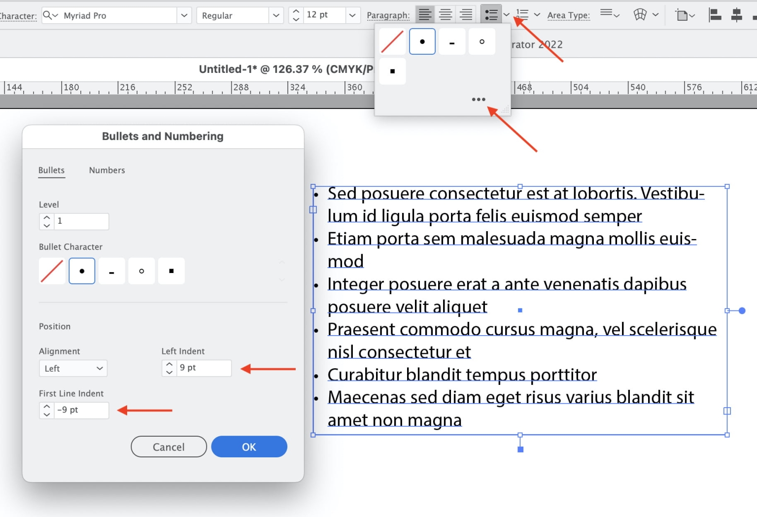 Mike’s Technical Tip: Bullet Lists in Illustrator - Clockwork Design ...