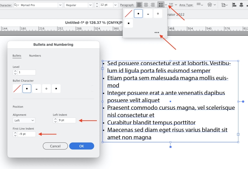 Mike’s Technical Tip: Bullet Lists in Illustrator - Clockwork Design Group, Inc