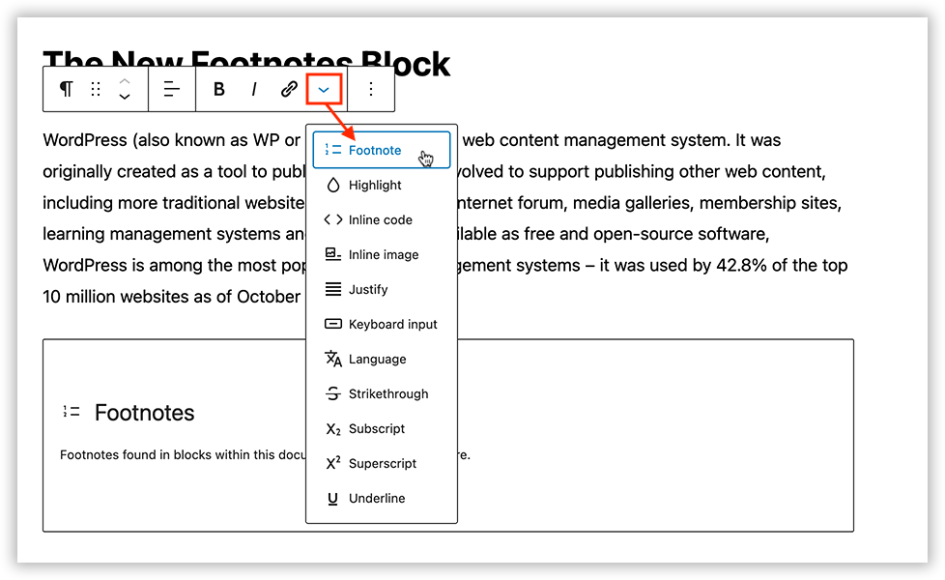Mike's Technical Tip: New Footnotes Block in WordPress - Clockwork ...